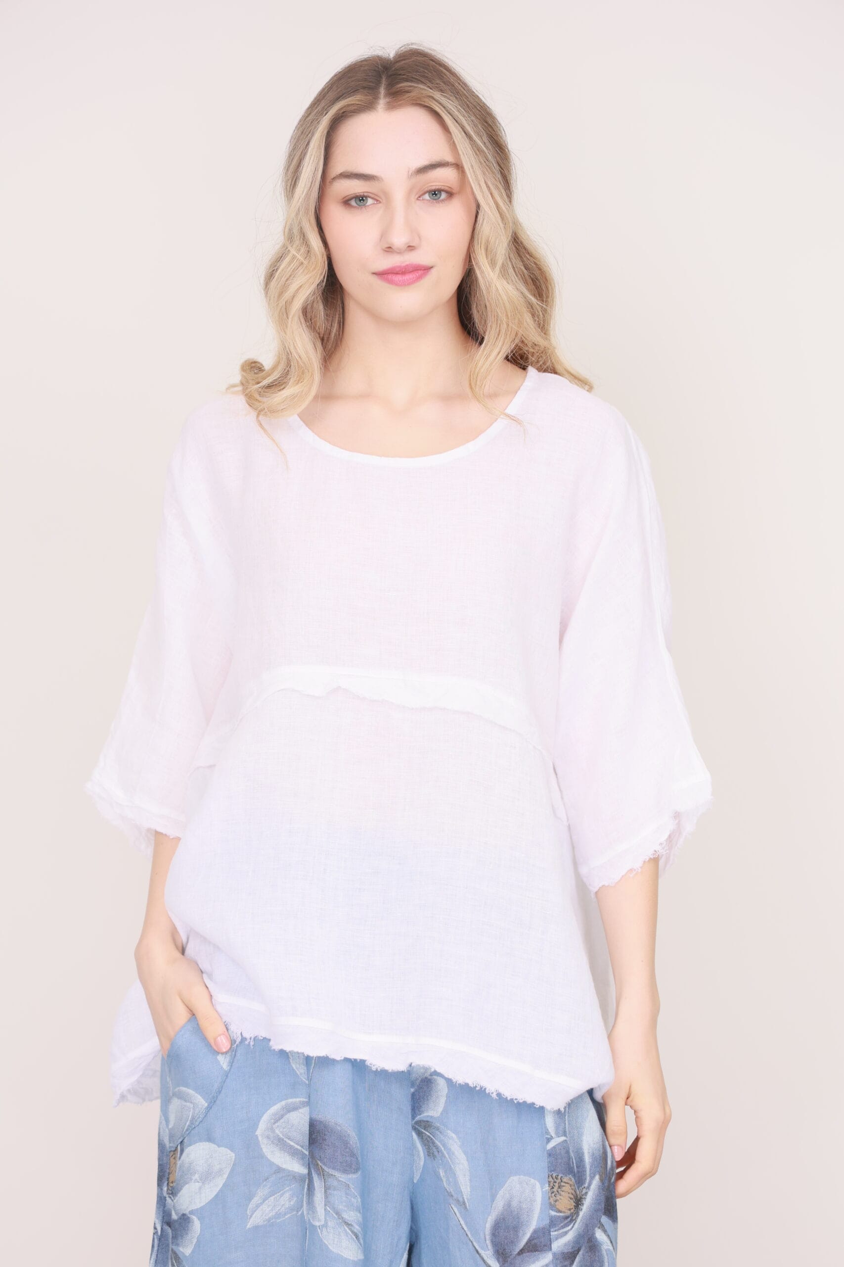 Made In Italy Linen Top In 3 Colors S M M L Classique Boutique